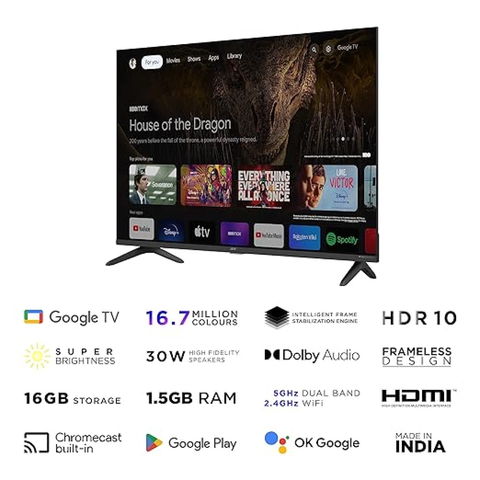 Acer 109 cm (43 inches) Advanced I Series Full HD Smart LED Google TV ...